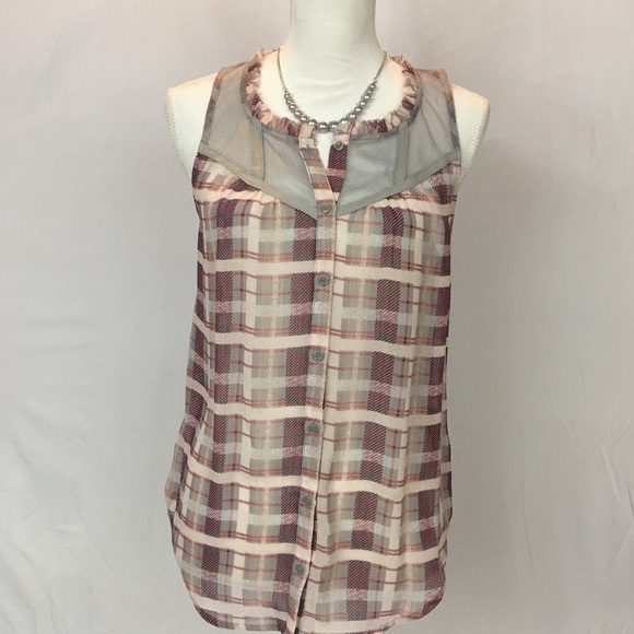 princess vera wang | Tops | Princess Vera Wang Translucent Plaid Top ...